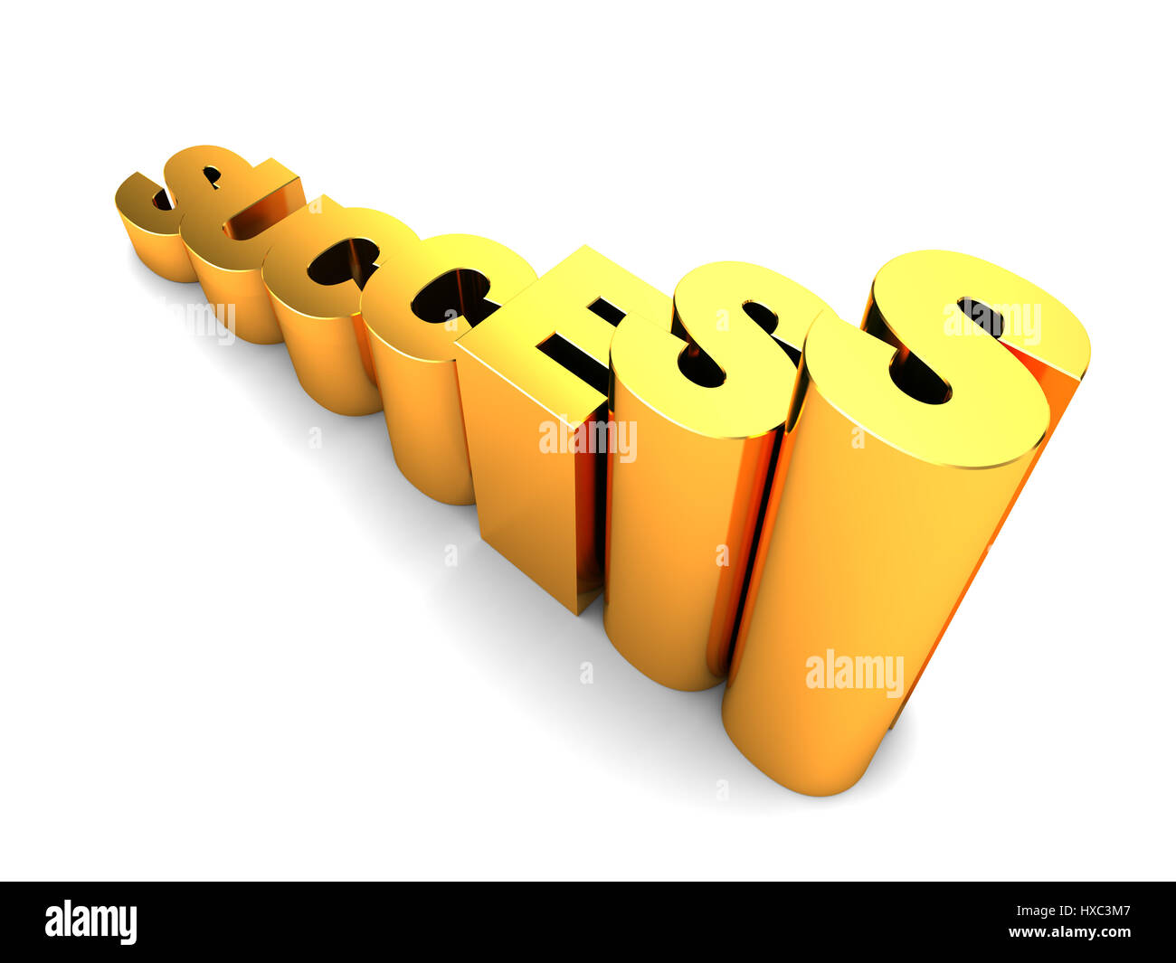 3d illustration of raising text 'success' over white background Stock ...