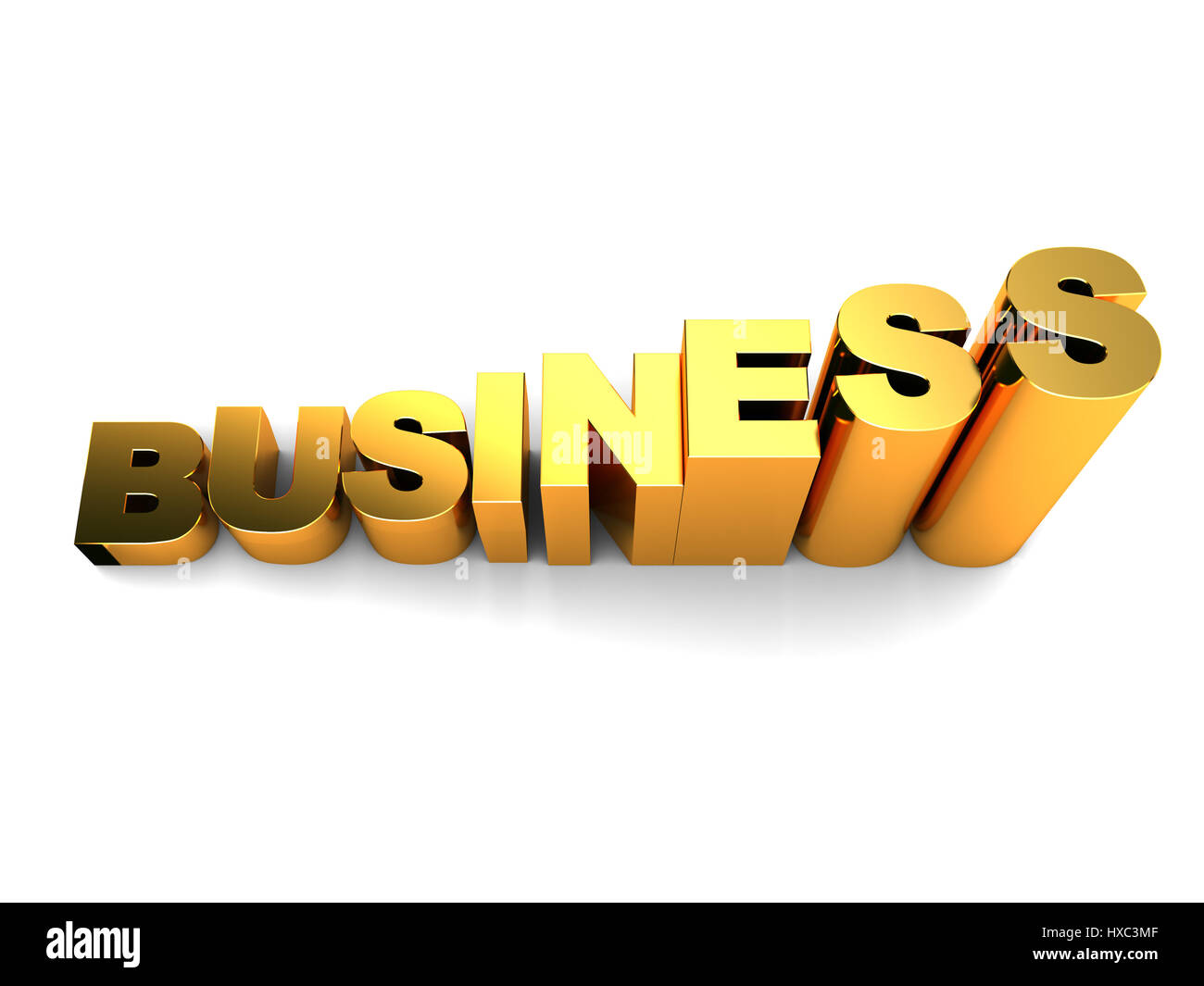 3d illustration of raising text 'business' over white background Stock ...