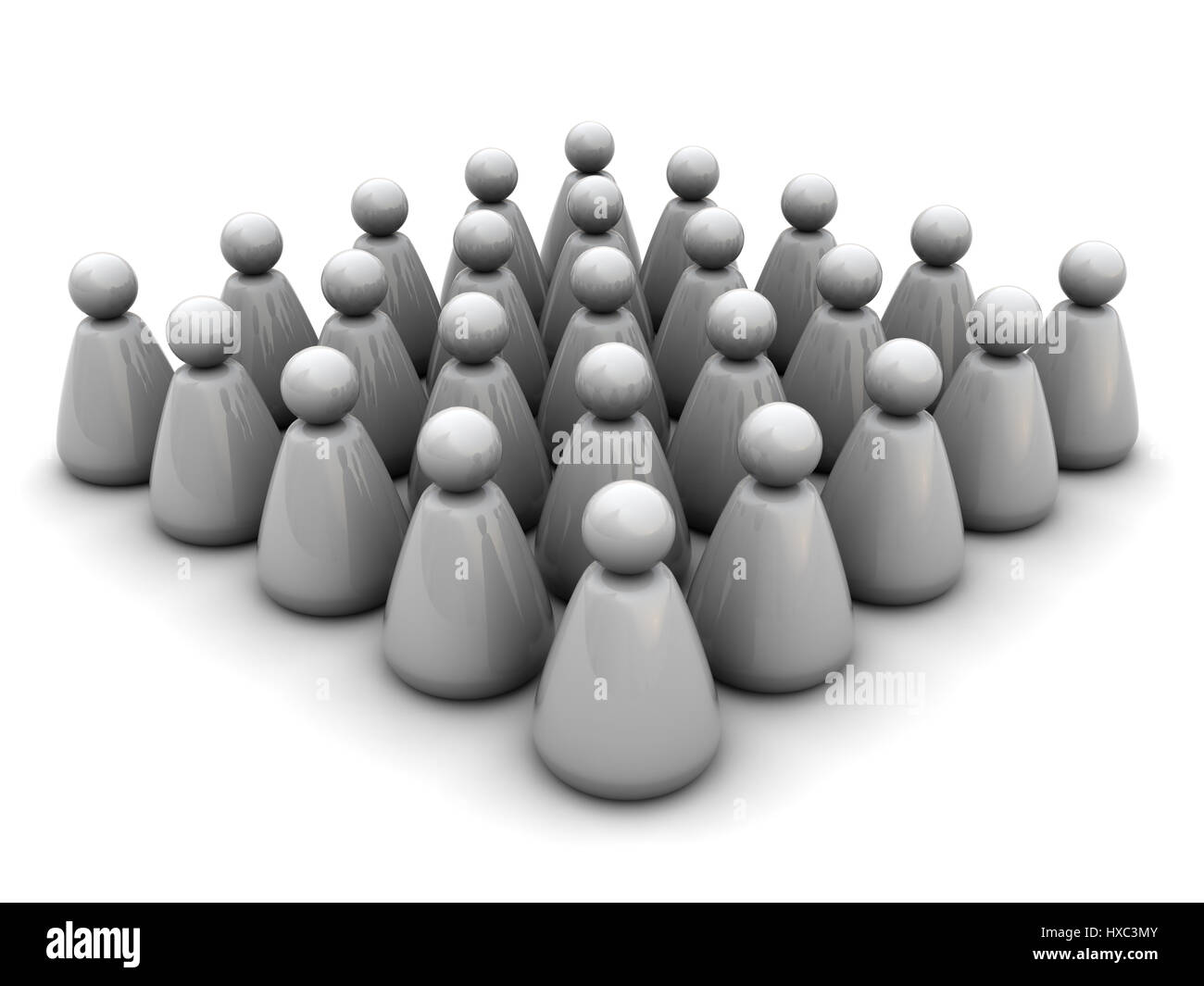 3d illustration of crowd concept, over white background Stock Photo - Alamy