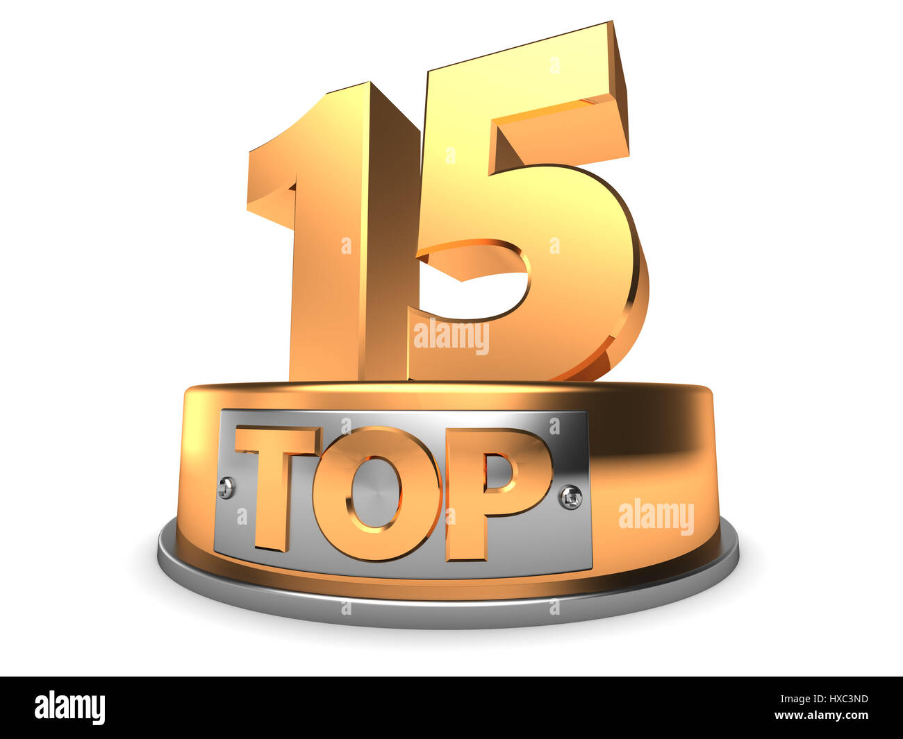 3d illustration of top 15 symbol over white Stock Photo - Alamy