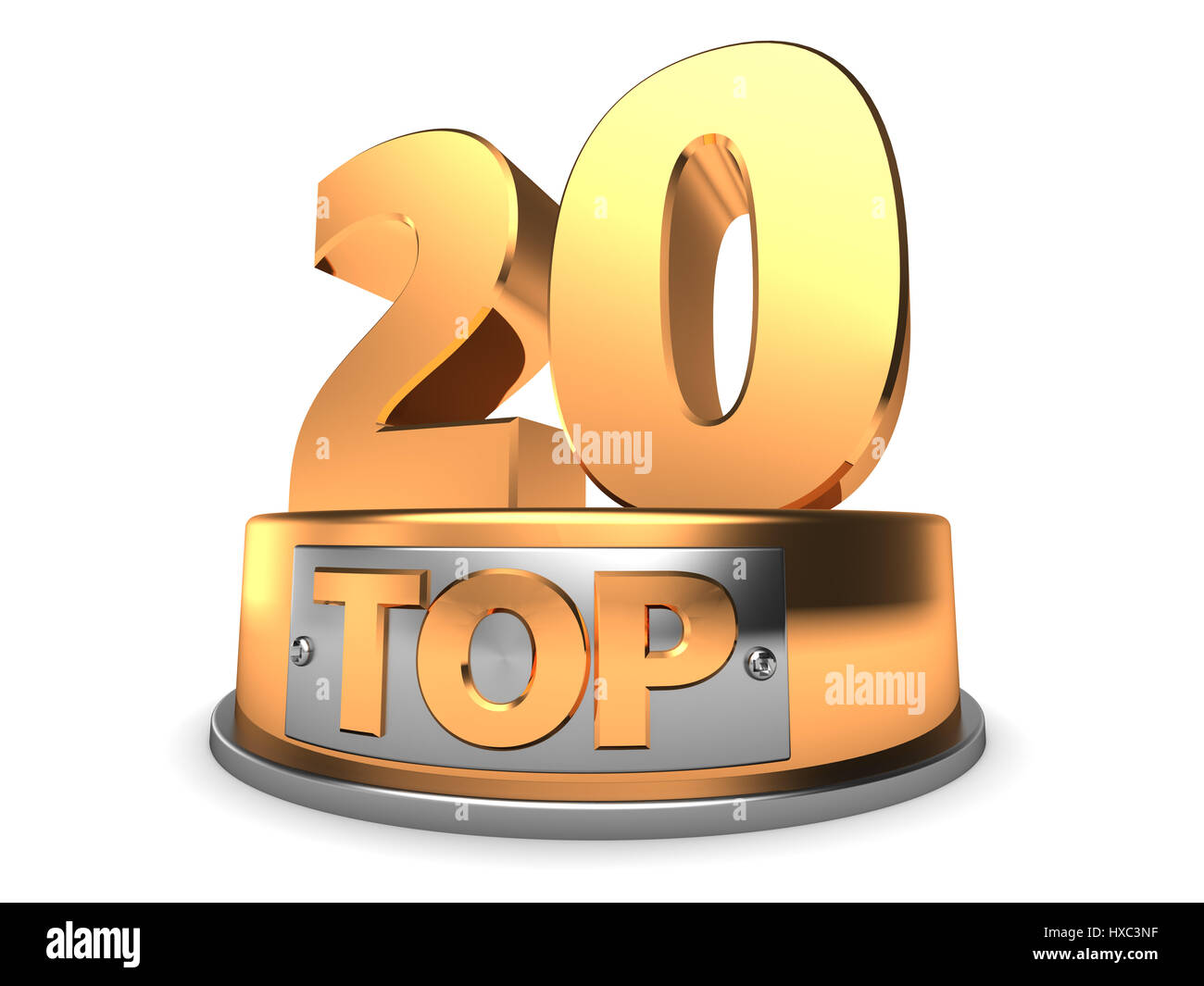 3d illustration of top 20 symbol over white background Stock Photo - Alamy