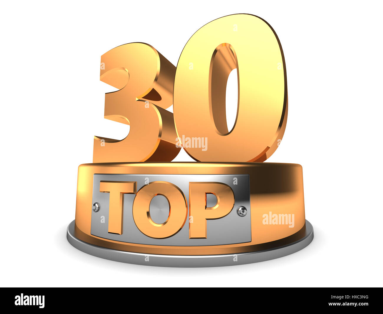 3d illustration of top 30 symbol over white background Stock Photo - Alamy