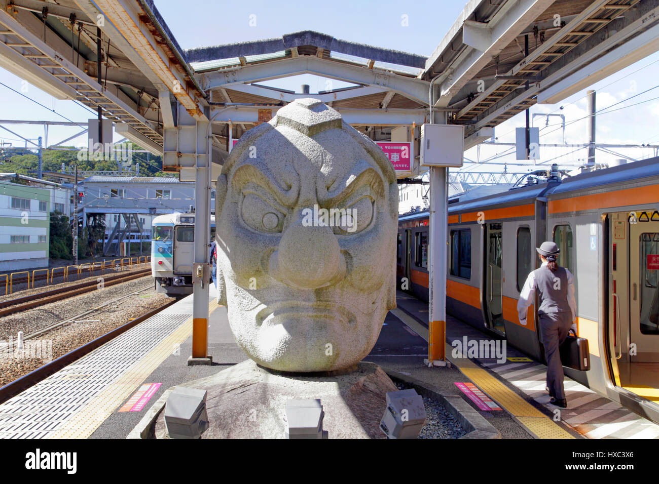 Giant Tengu Head Statue at Takao Station Hachioji city Tokyo Japan ...