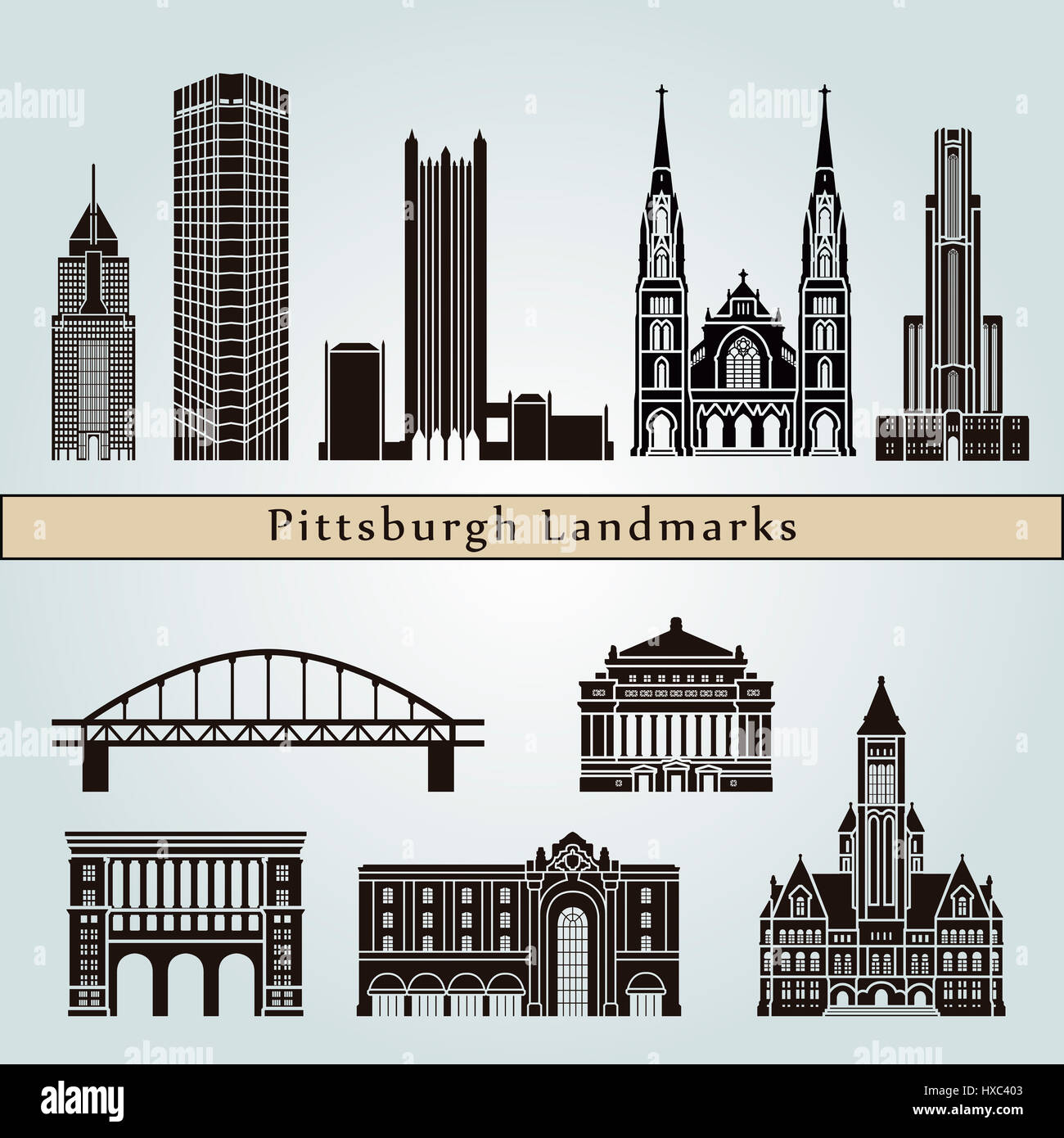 Pittsburgh skyline silhouette hi-res stock photography and images - Alamy