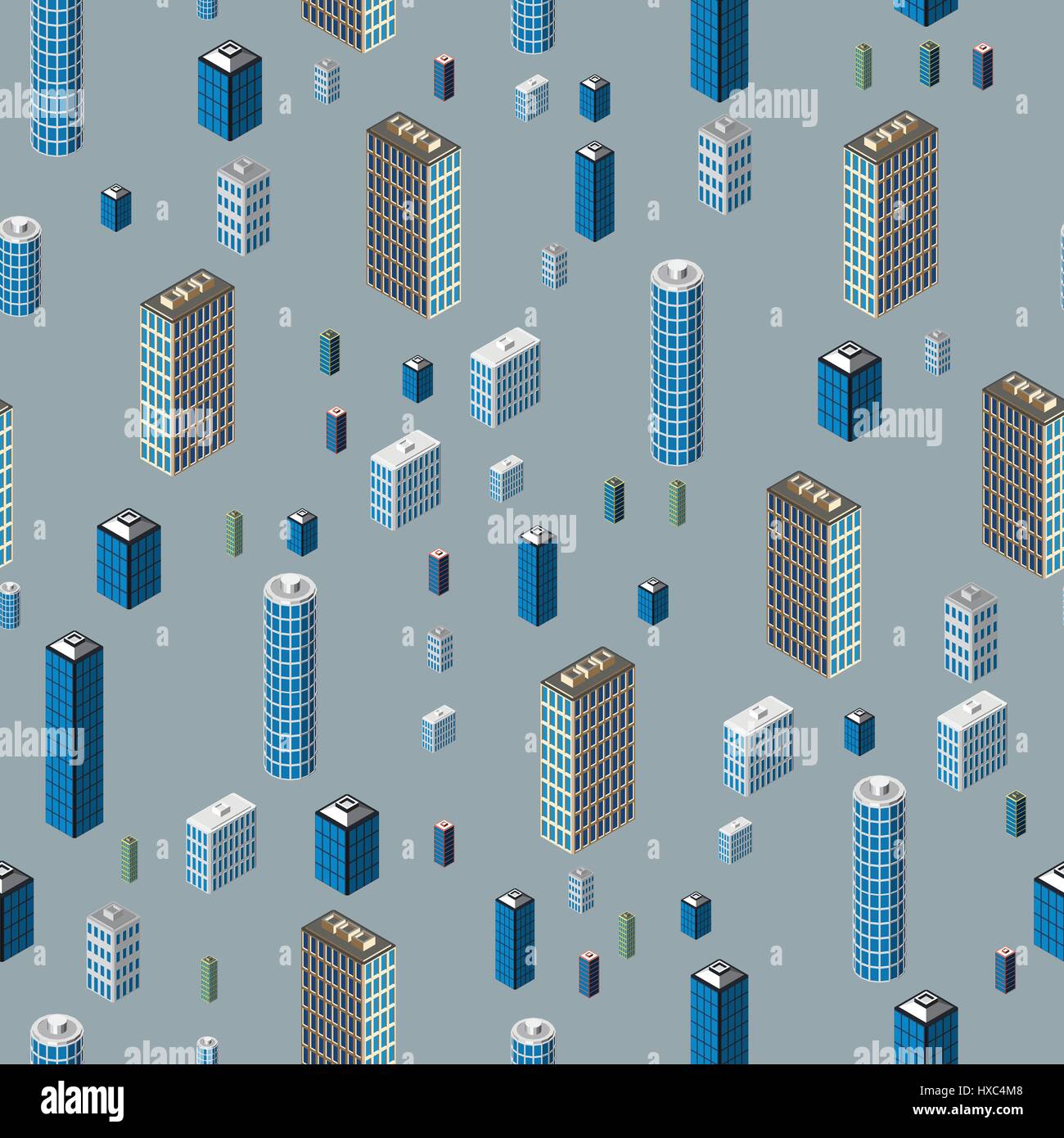 Isometric buildings seamless pattern Stock Vector Image & Art - Alamy