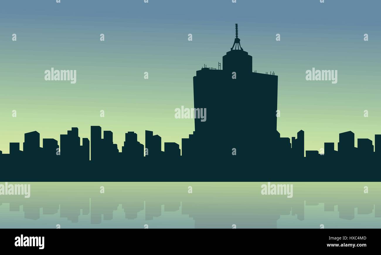 At sunrise Mexico city with reflection scenery Stock Vector Image & Art ...