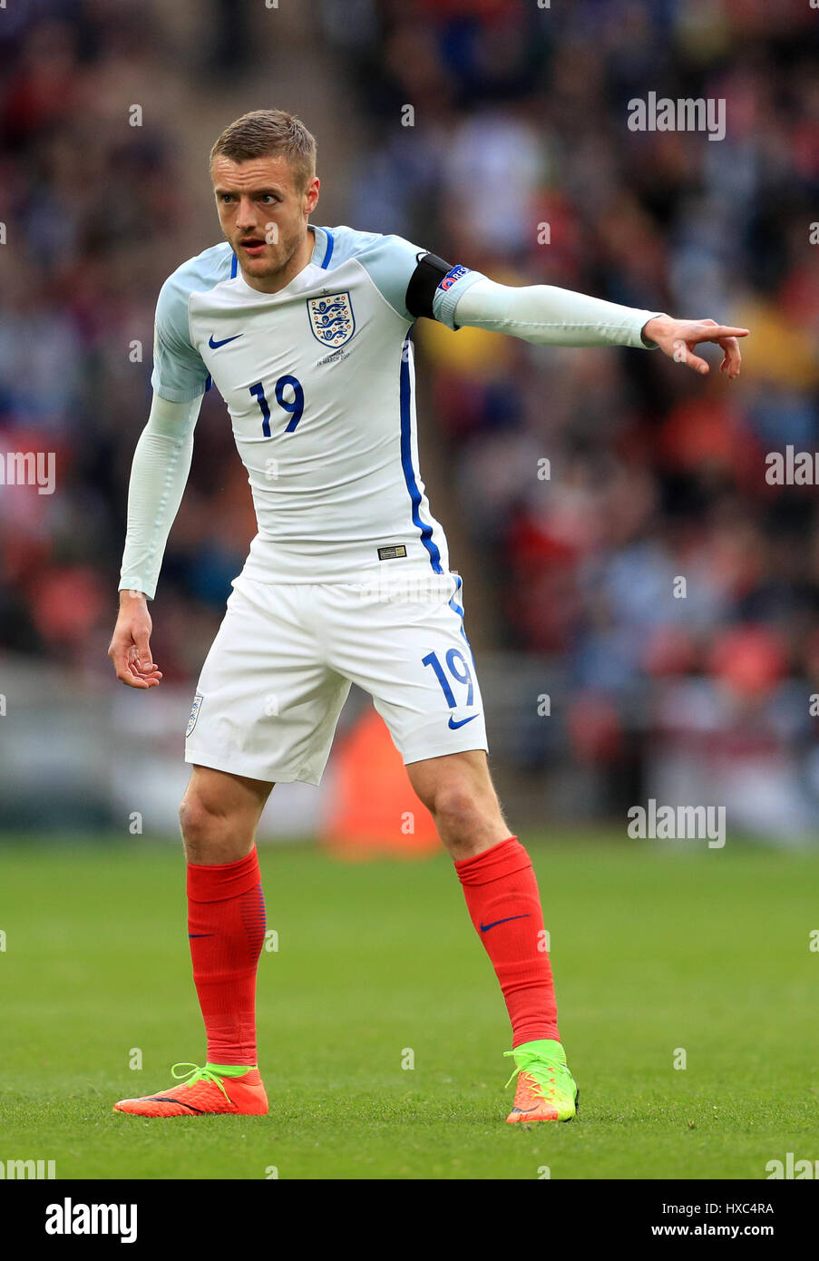 England's Jamie Vardy during the World Cup Qualifying match at Wembley ...