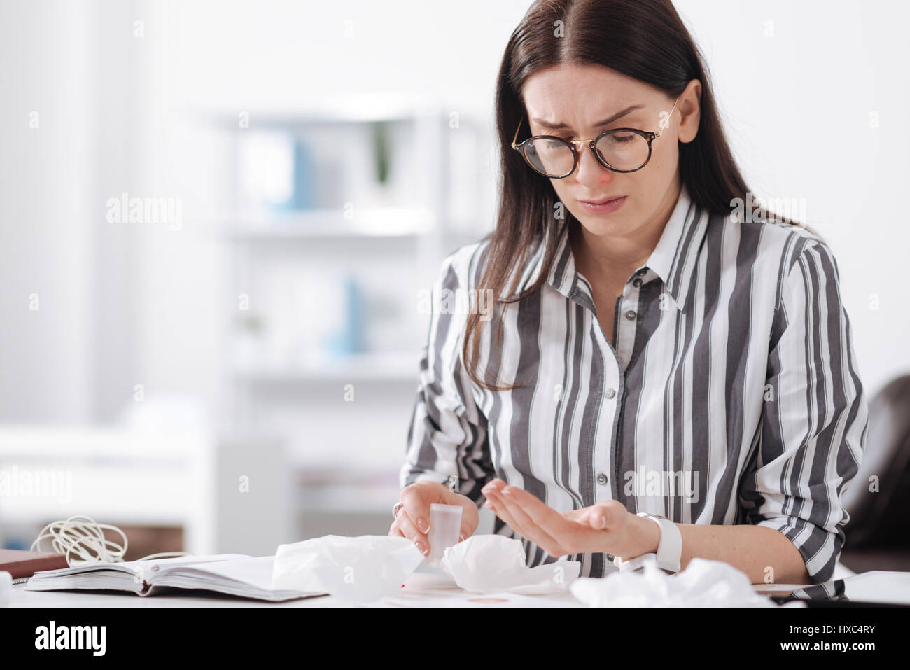 Woman wrinkling hi-res stock photography and images - Alamy