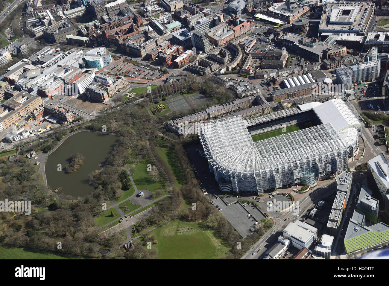 An aerial view of St James' Park home of Newcastle United football club Stock Photo - Alamy