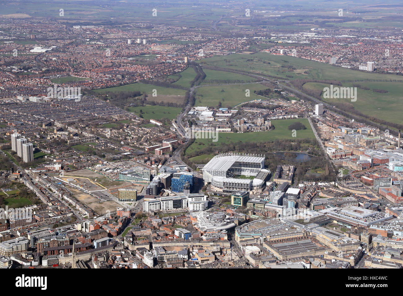 An aerial view of St James' Park home of Newcastle United football club Stock Photo - Alamy