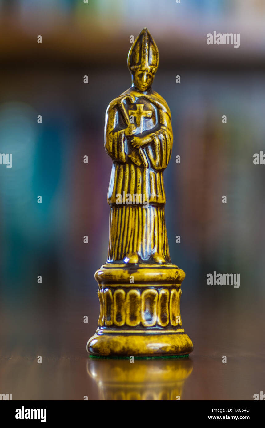 Ornate Chess pieces in focus with soft focus colourful background Stock ...