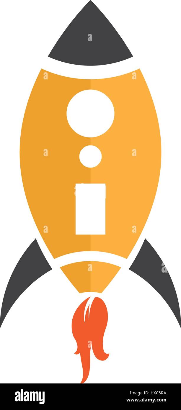 Colored rocket ship icon in flat design. Simple spaceship icon isolated ...