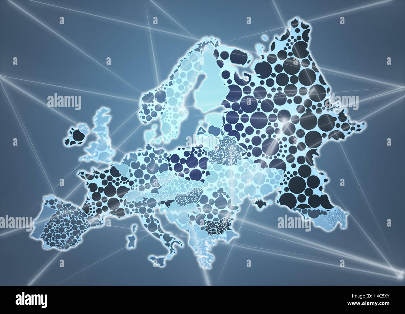 Color Country Map of Europe Stock Photo - Alamy