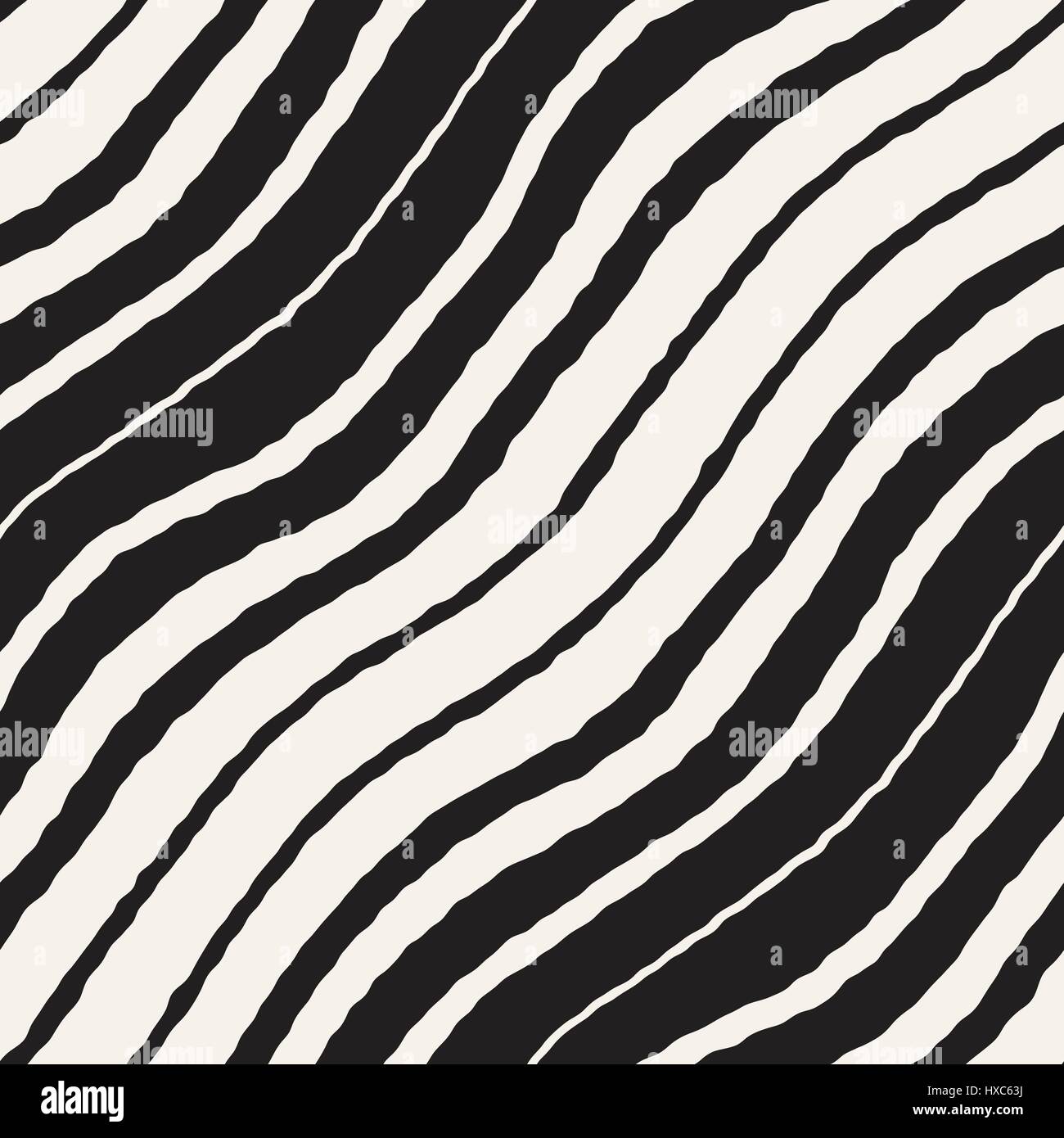Seamless Wavy Hand Drawn Stripes Pattern. Repeating Vector Texture ...