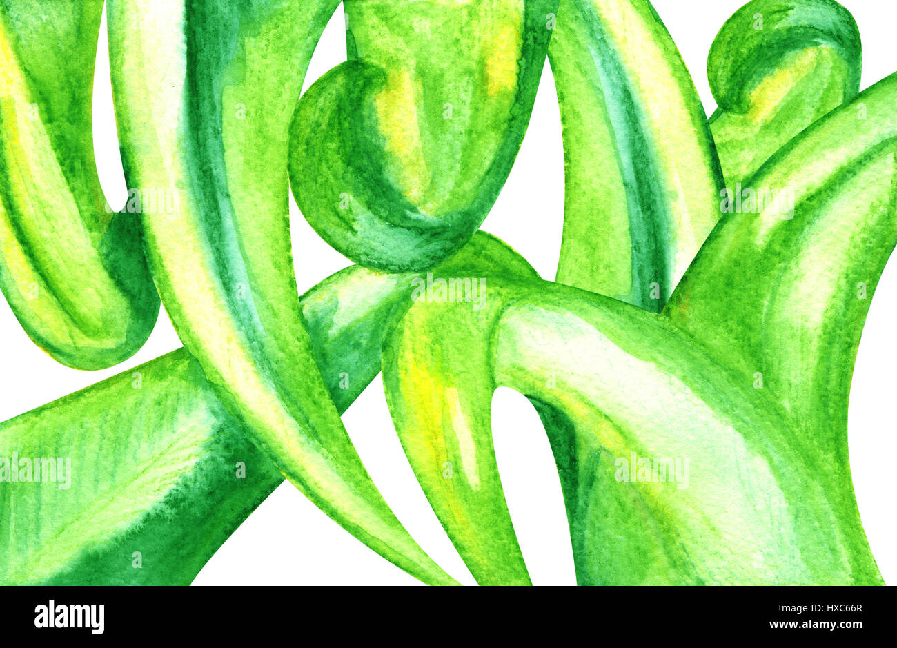 watercolor abstract greenery leaves background Stock Photo - Alamy