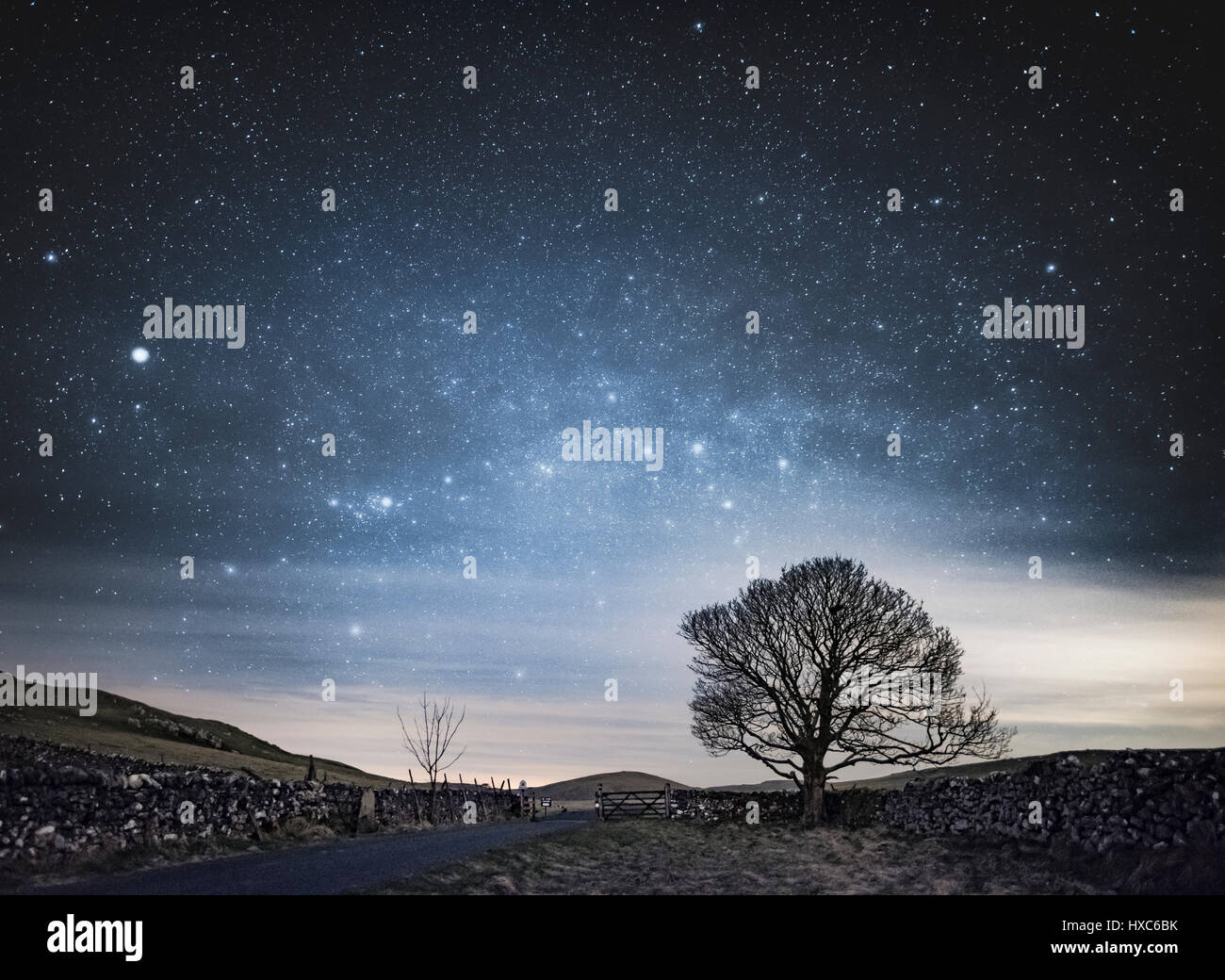 Stunning night at Malham in North Yorkshire, with lots of stars and the ...