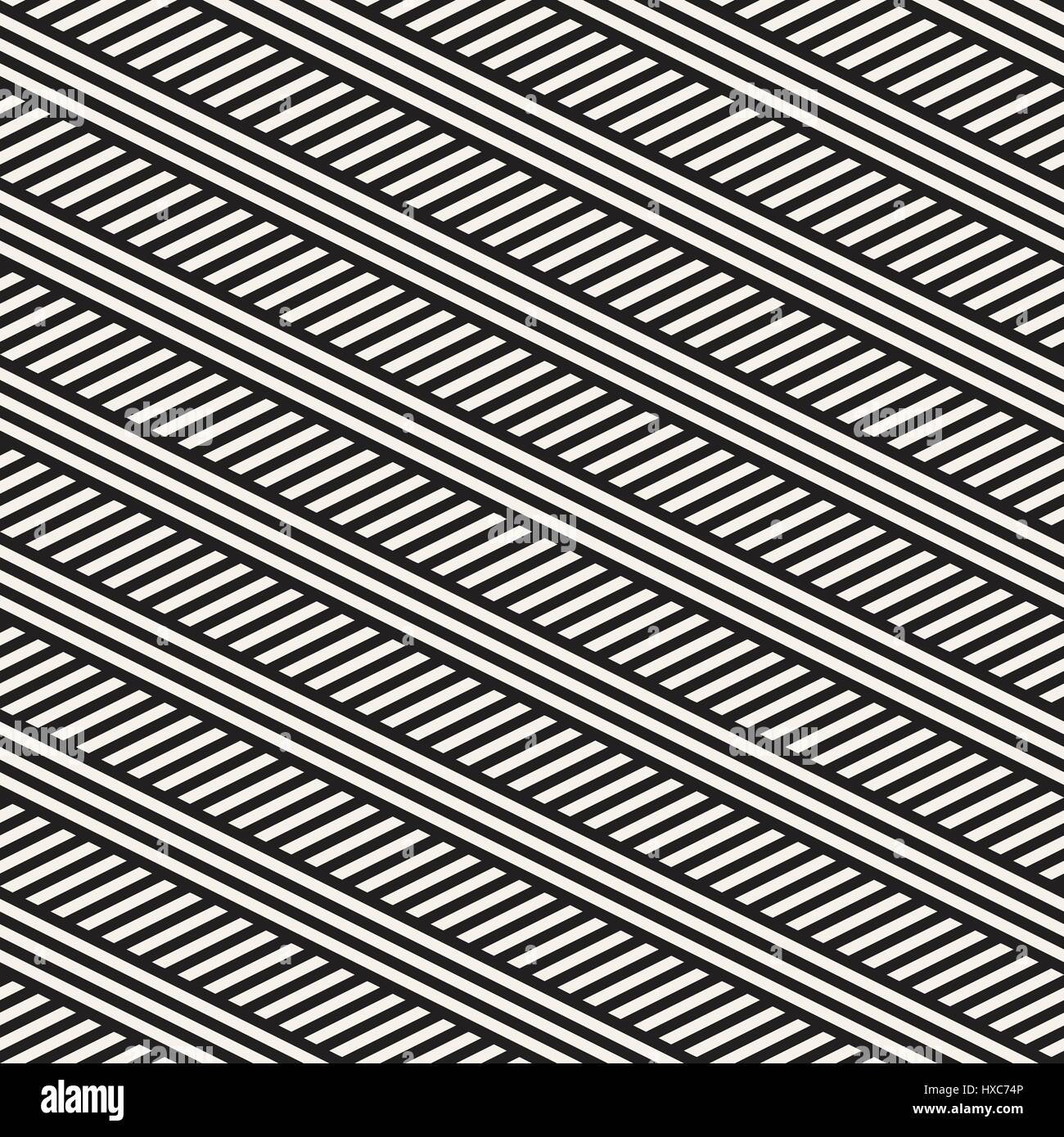 Interlacing Parallel Stripes. Vector Seamless Monochrome Pattern Stock ...
