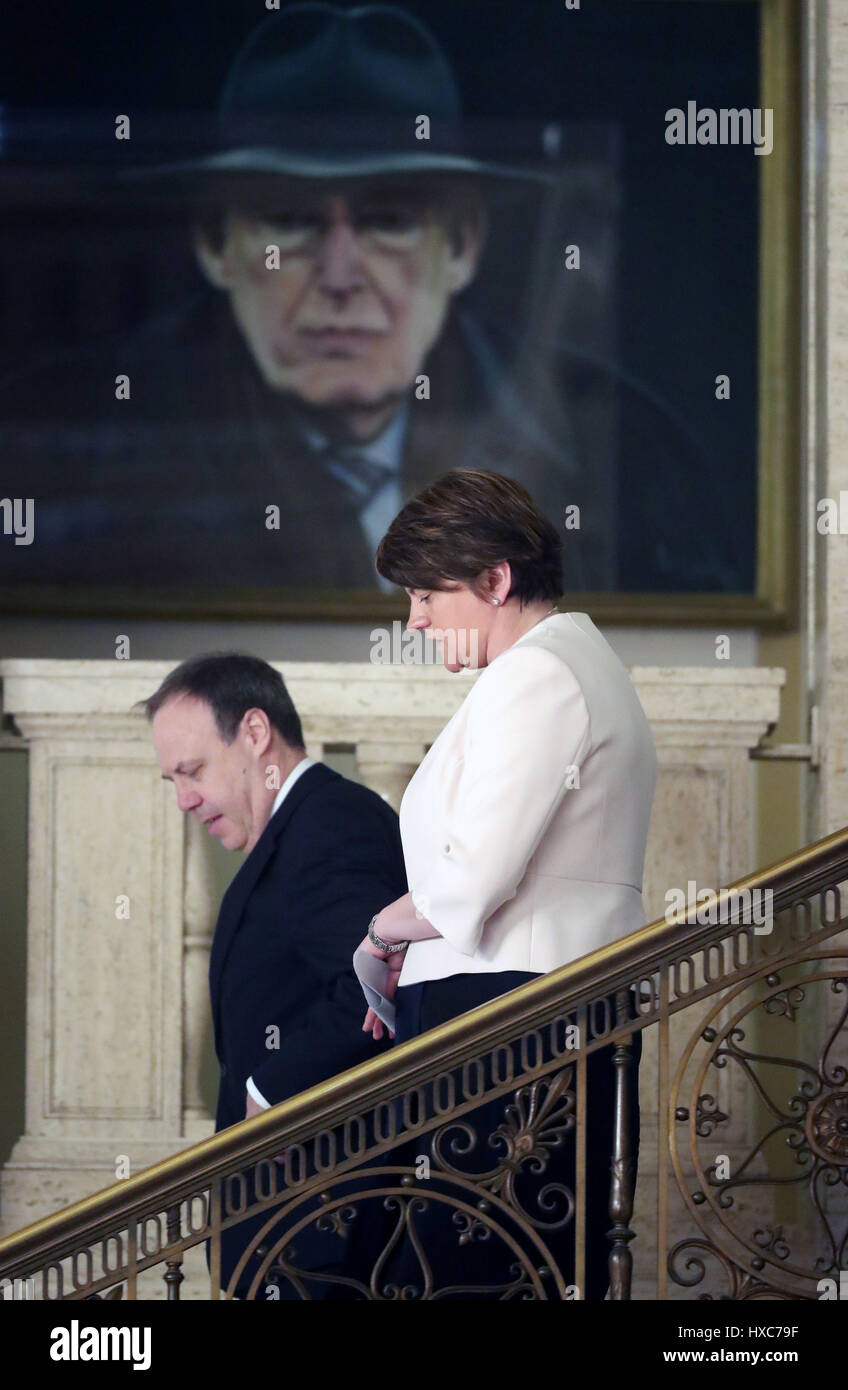 Left to right deputy leader of the dup nigel dodds hi-res stock ...