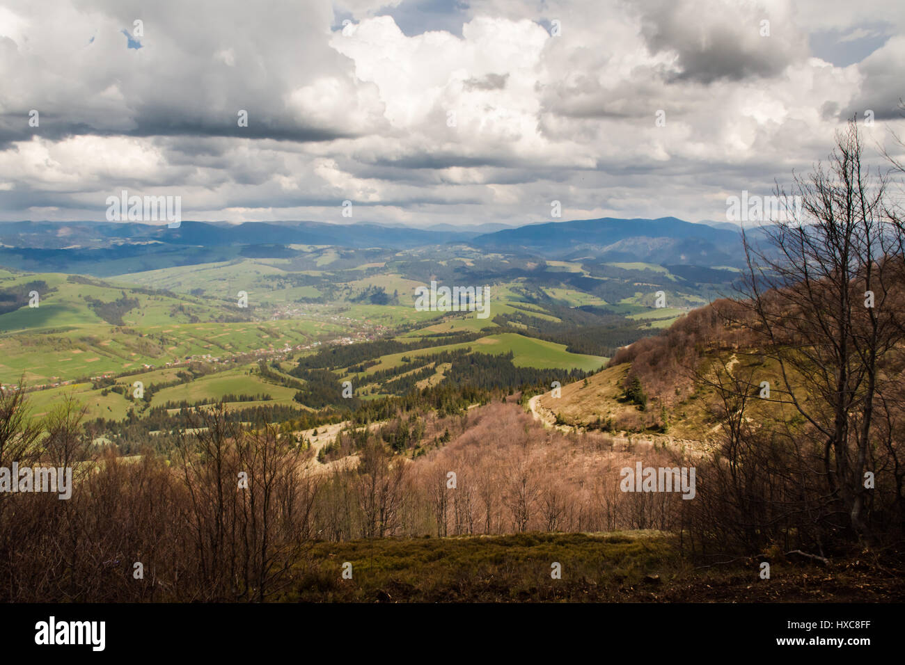 wild mountain landscape in overcast spring morning Stock Photo - Alamy