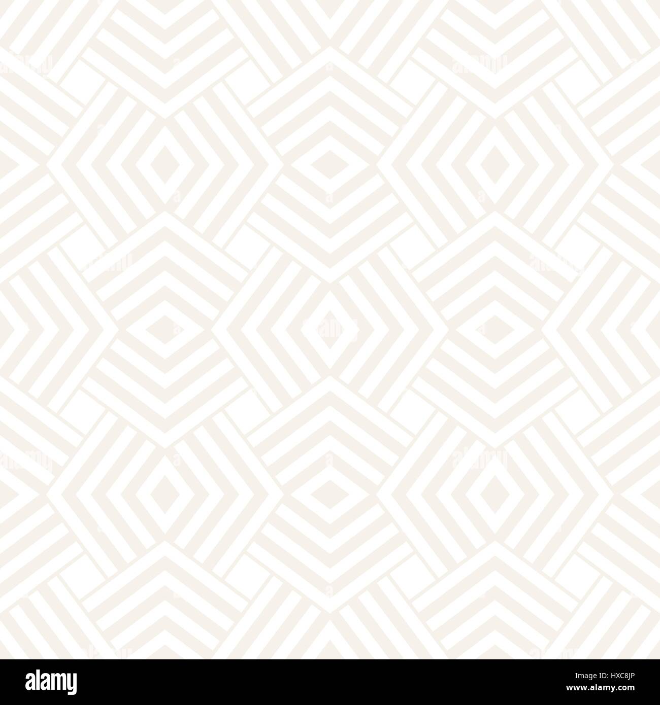 Subtle Ornament With Striped Rhombuses. Vector Seamless Monochrome ...