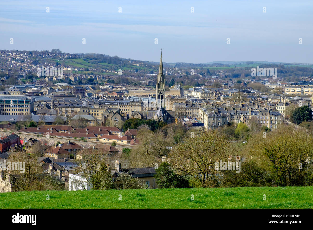 A landscape view of the streets,buildings and churches of the Citty of ...