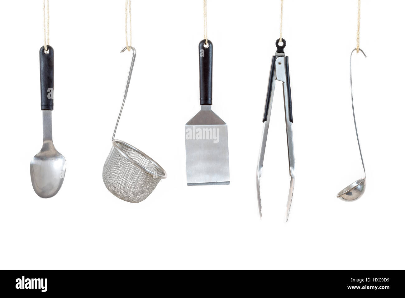 Professional kitchen utensils on white background studio shot Stock ...