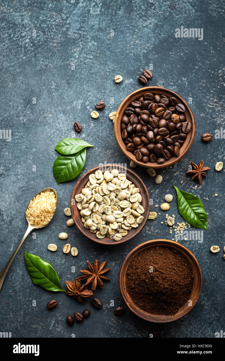 Coffee background, top view Stock Photo - Alamy