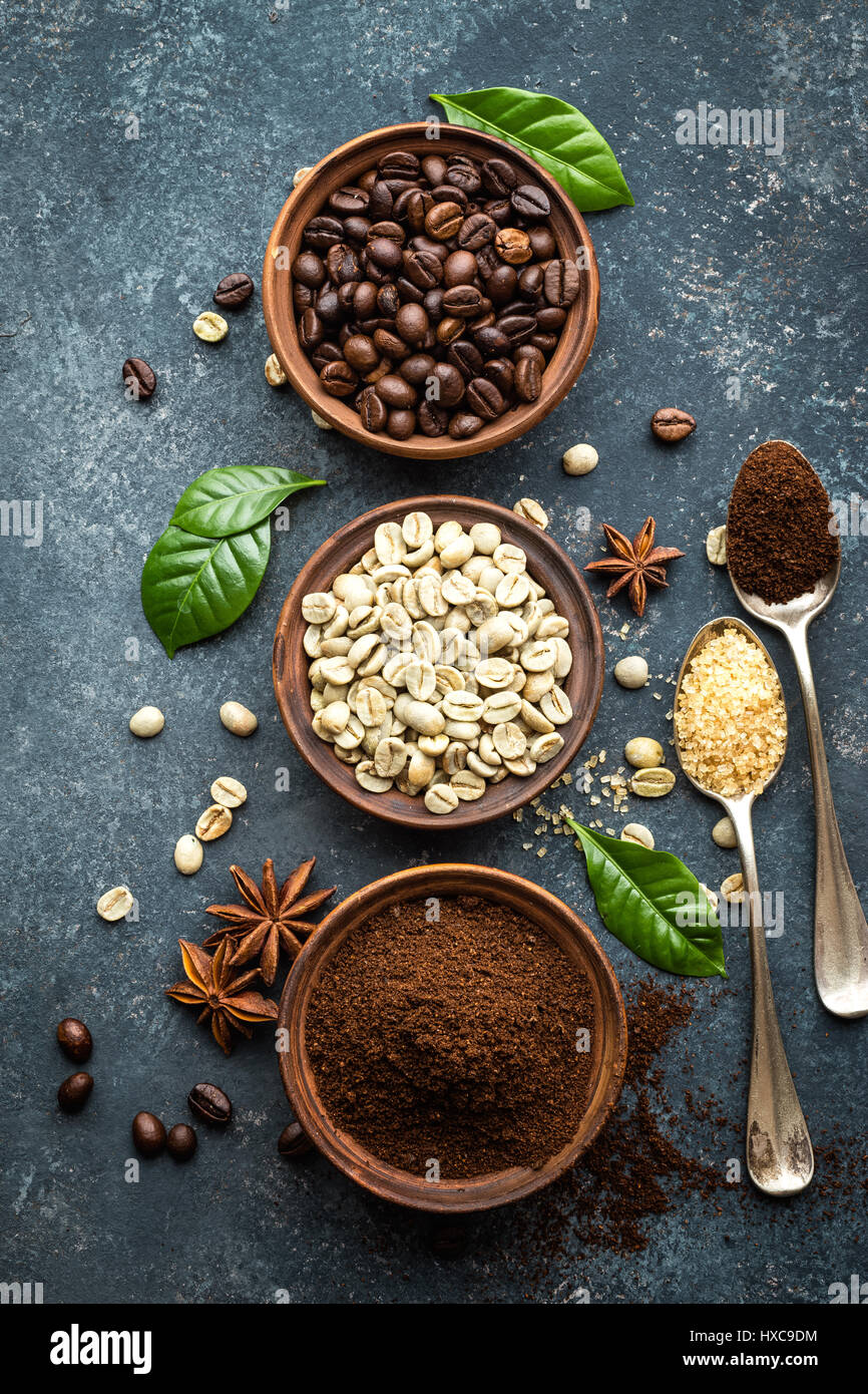 Coffee background, top view Stock Photo - Alamy