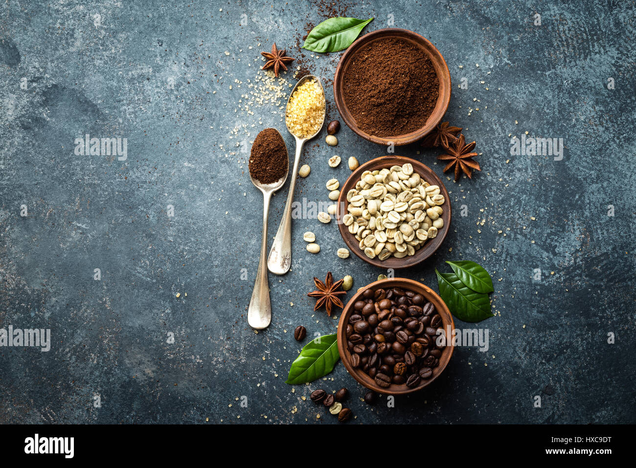 Coffee background, top view Stock Photo - Alamy