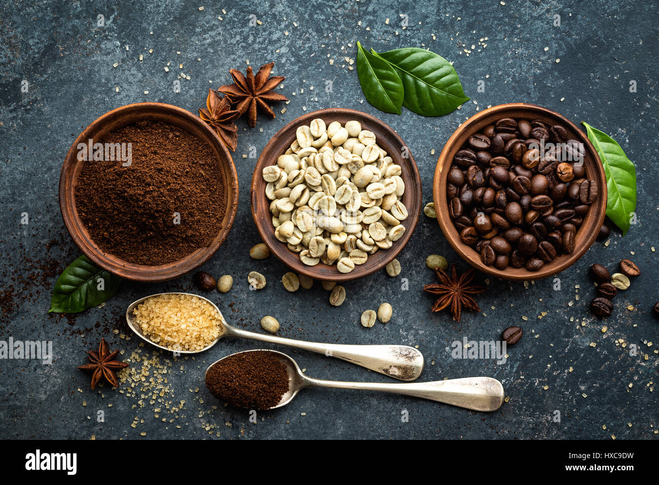 Coffee background, top view Stock Photo - Alamy