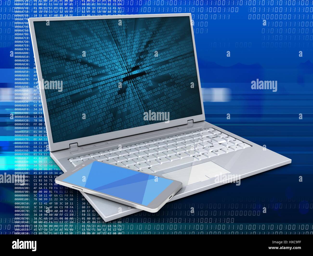 3d illustration of laptop computer Stock Photo - Alamy