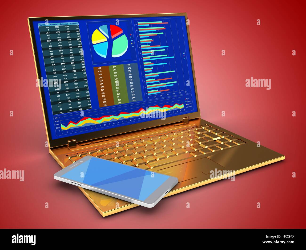 3d illustration of laptop computer Stock Photo - Alamy