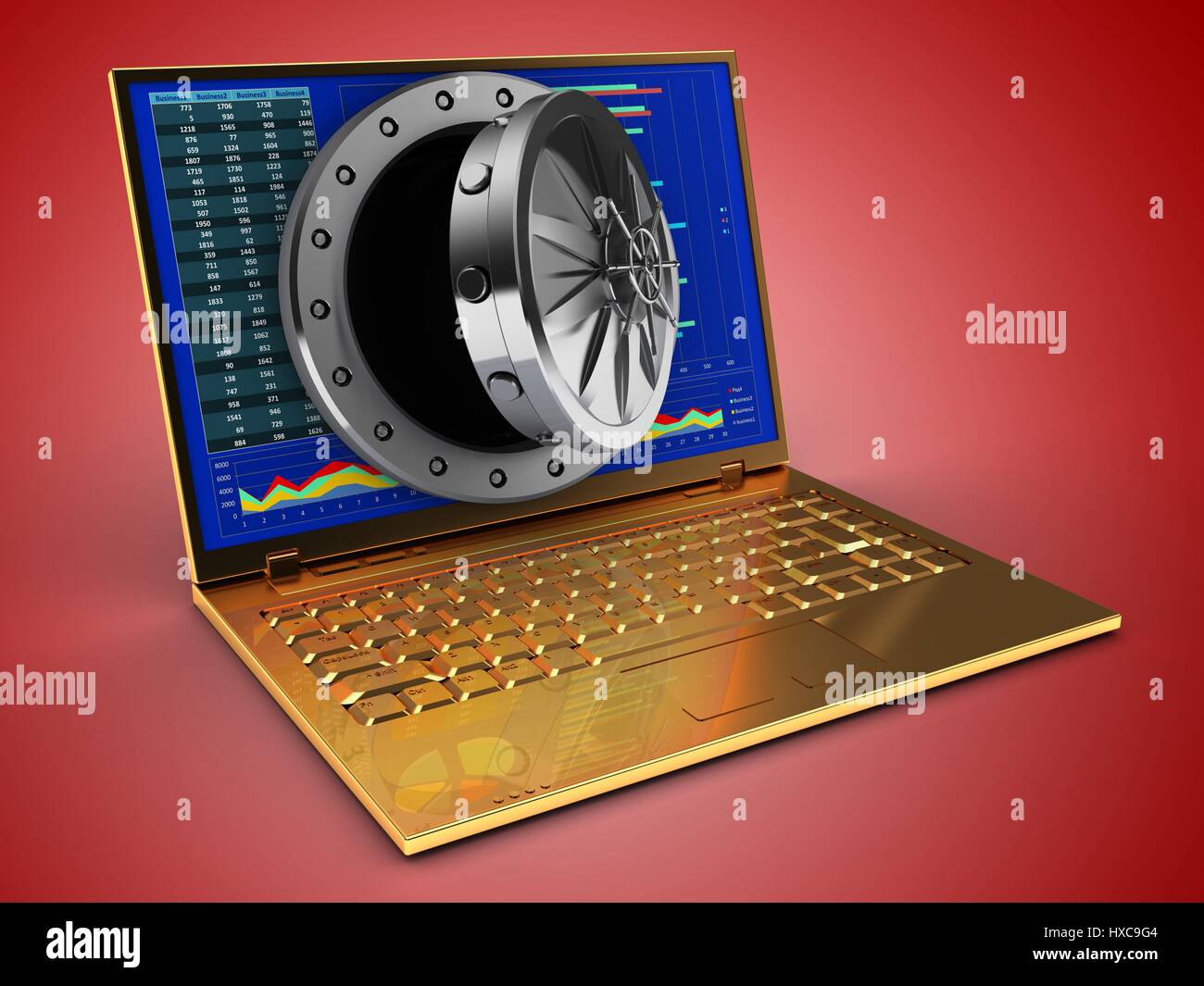 3d illustration of laptop computer Stock Photo - Alamy