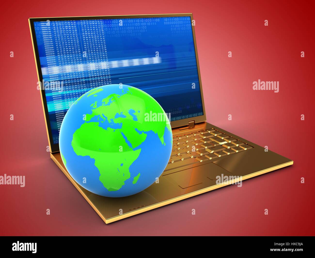 3d illustration of laptop computer Stock Photo - Alamy