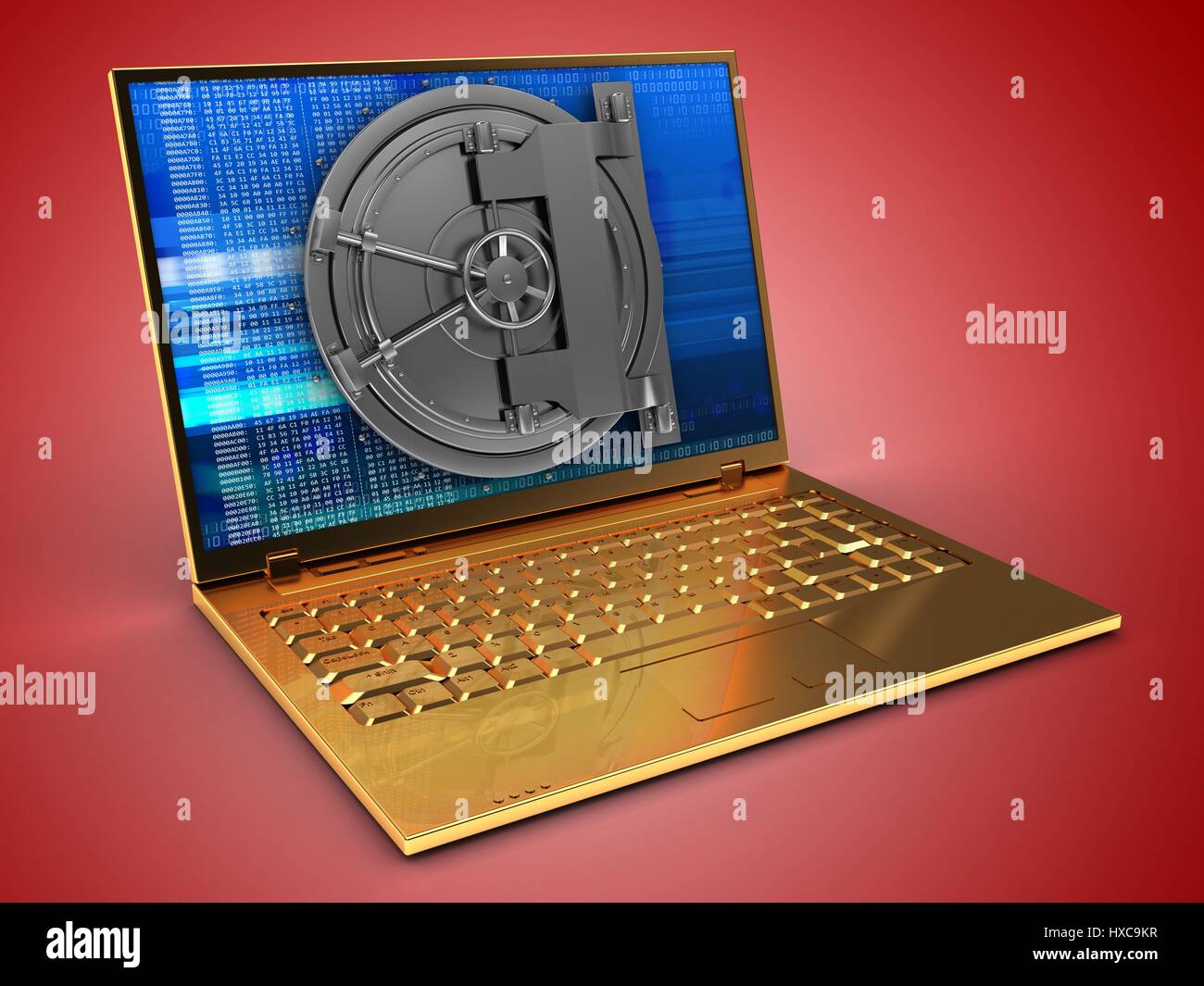 3d illustration of laptop computer Stock Photo - Alamy