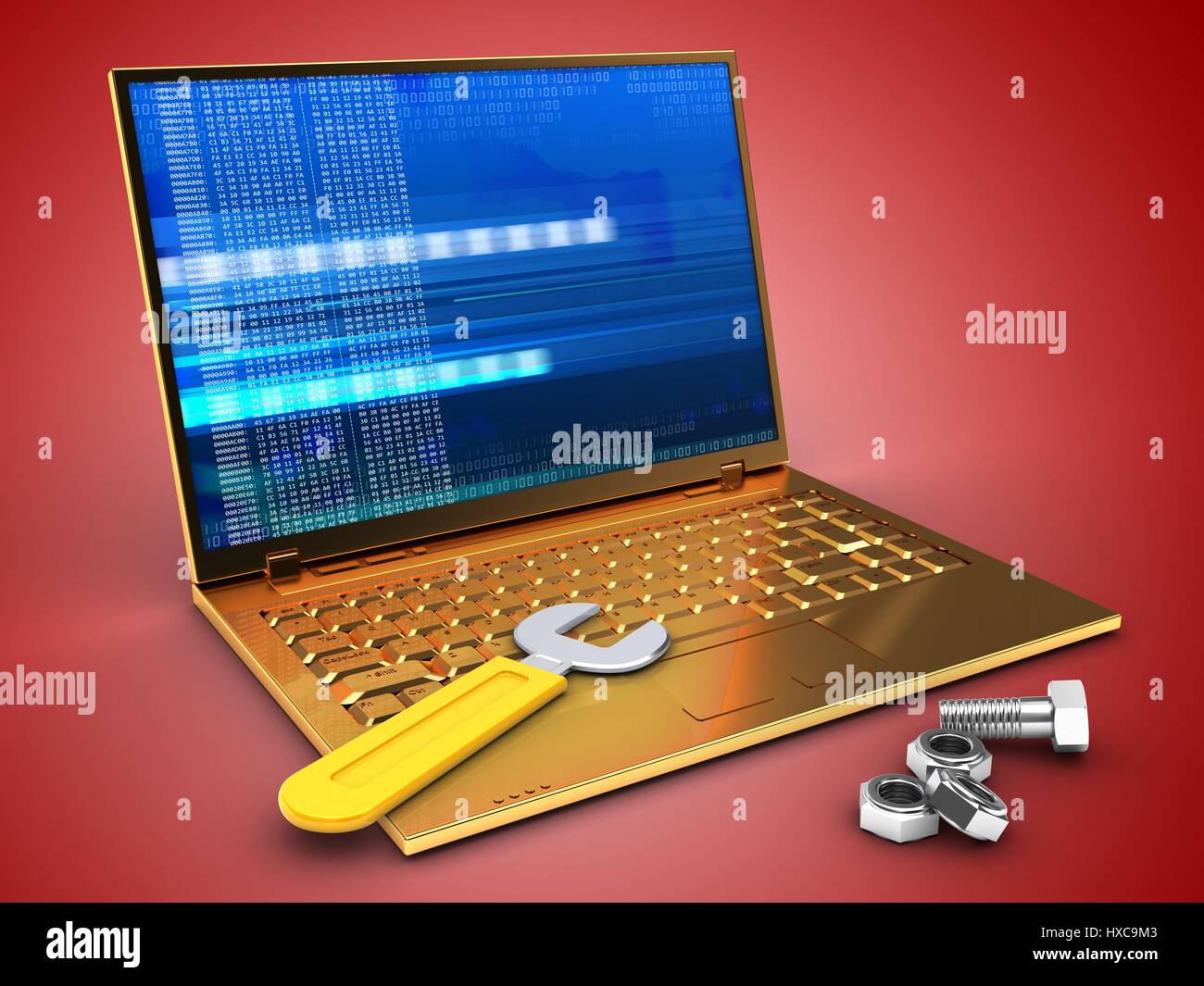 3d illustration of laptop computer Stock Photo - Alamy