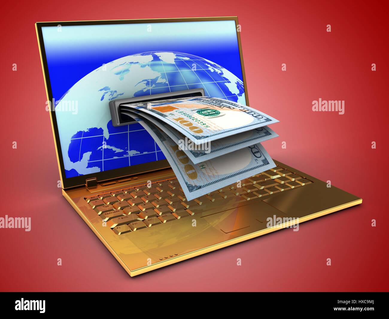 3d illustration of laptop computer Stock Photo - Alamy