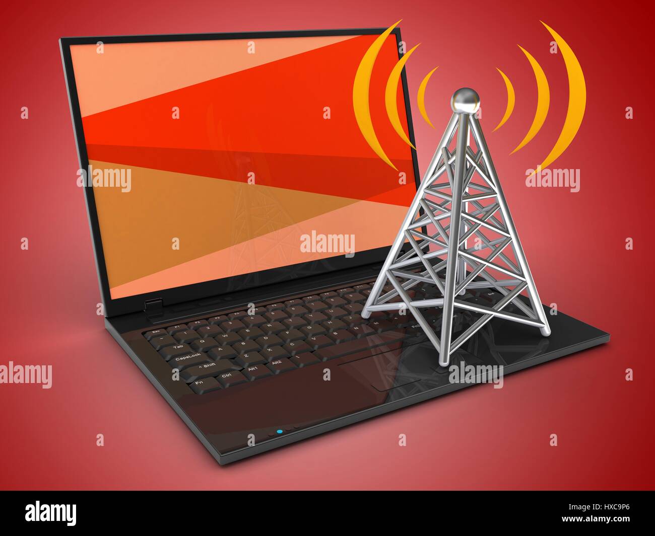 3d illustration of laptop computer Stock Photo - Alamy