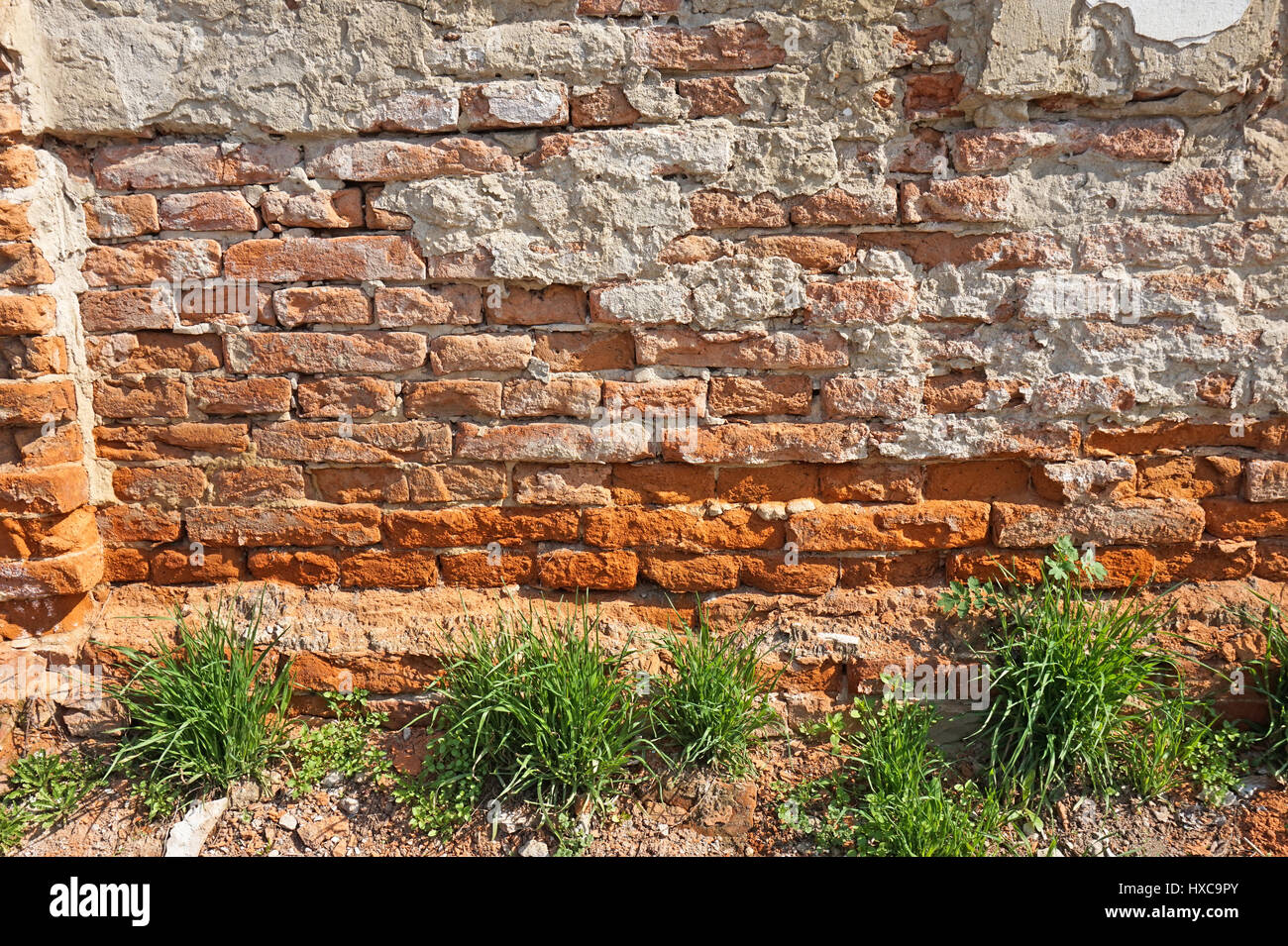 Old ruined brick wall of a building Stock Photo - Alamy