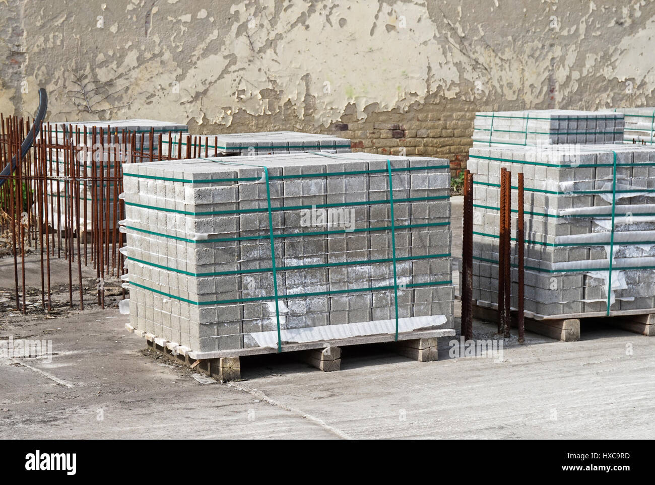 Concrete construction materials at the construction site Stock Photo ...