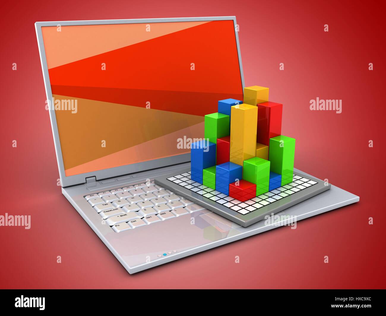 3d illustration of laptop computer Stock Photo - Alamy