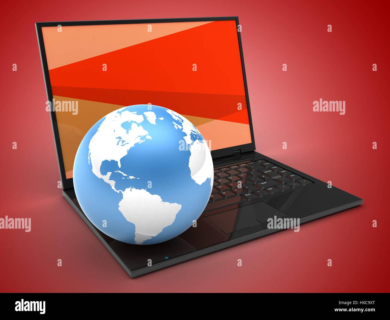 3d illustration of laptop computer Stock Photo - Alamy