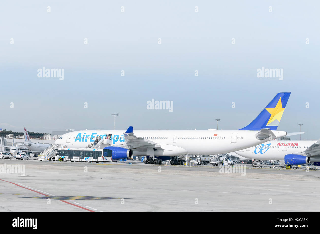 Airbus A330 of Air Europa airline, has arrived to Madrid - Barajas ...