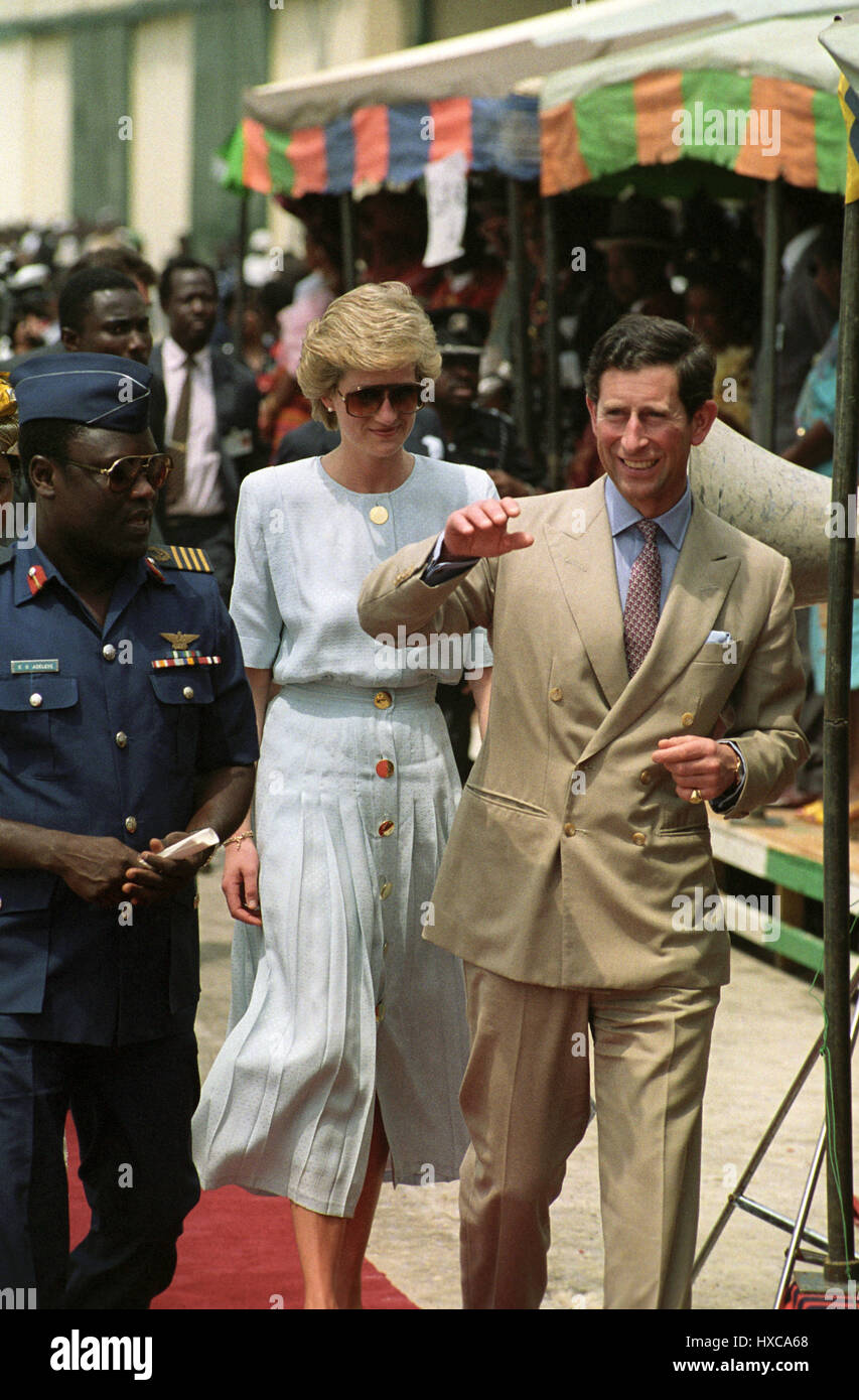 The Prince and Princess of Wales arrive at Port Harcourt Stock Photo ...