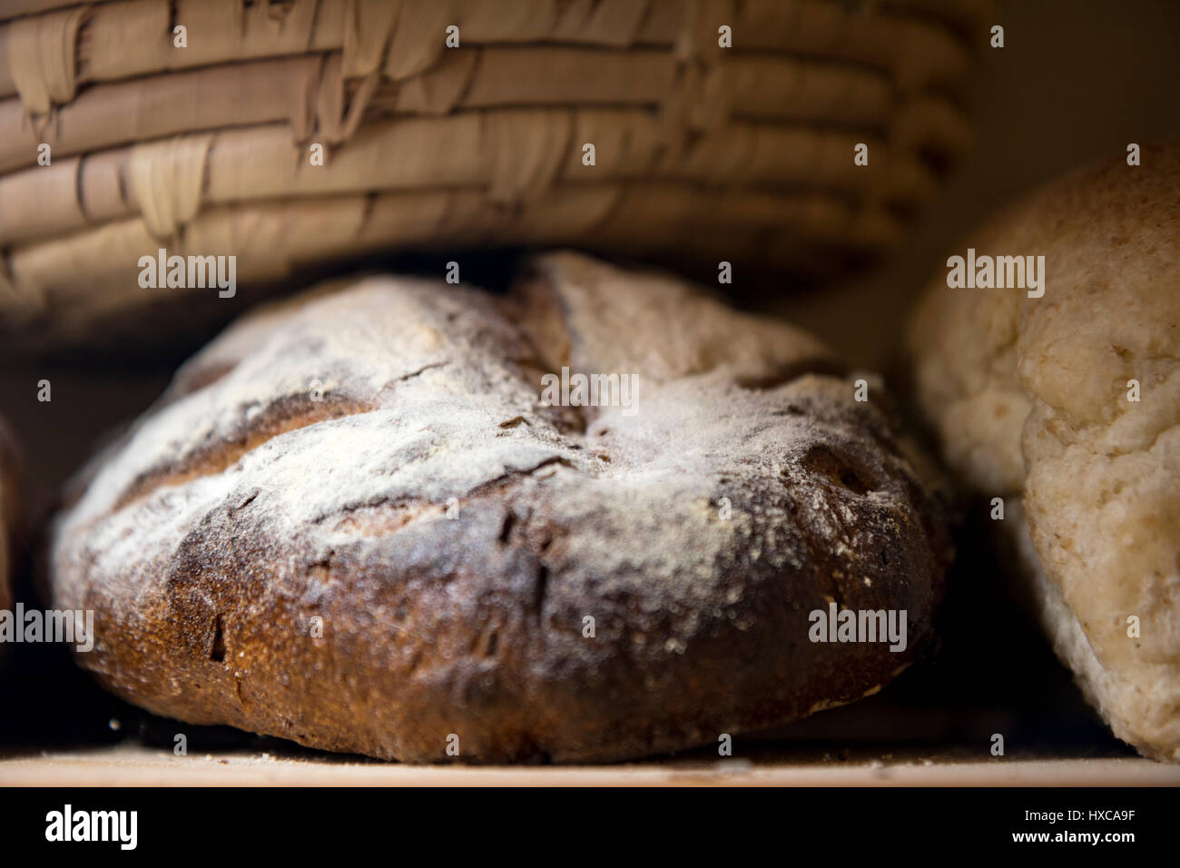 well baked breads are stacked Stock Photo - Alamy