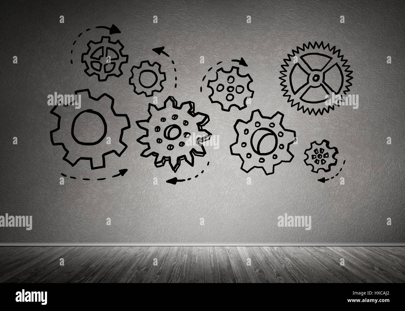 Gear mechanism as teamwork concept Stock Photo - Alamy