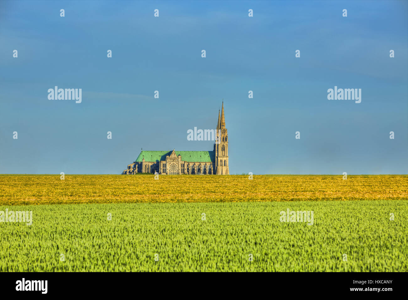 Image of the Cathedral of Our Lady of Chartres seen from outside of the ...