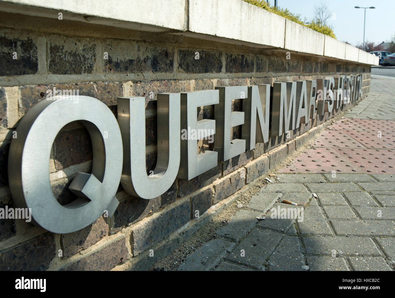 wall sign marking the entrance to queen mary's hospital, roehampton ...