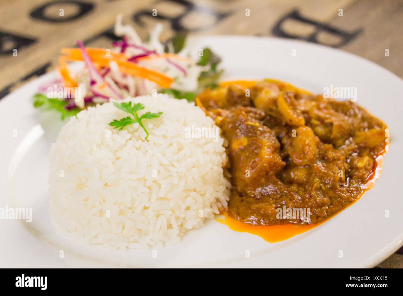 thai food gaeng hang lay. pork curry with rice Stock Photo - Alamy