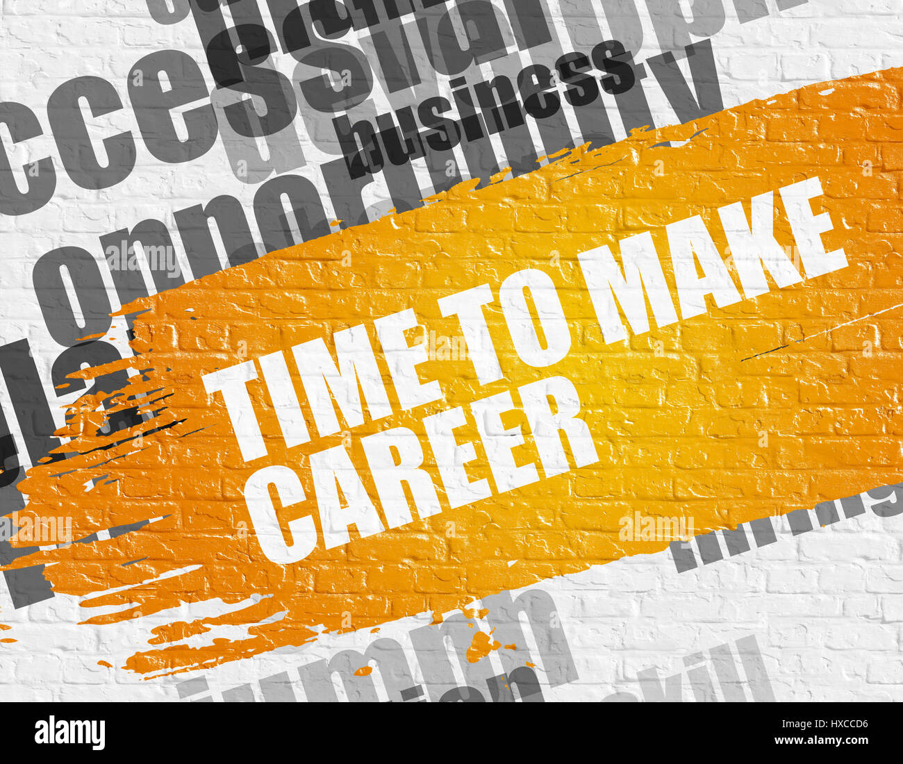 Time To Make Career on the White Wall Stock Photo - Alamy